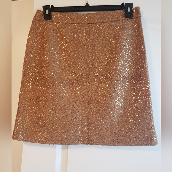 LOFT | Skirts | Loft Gold Sequin Skirt | Poshmark